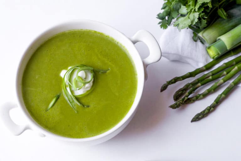 Spring Leek and Asparagus Soup - The Domestic Dietitian