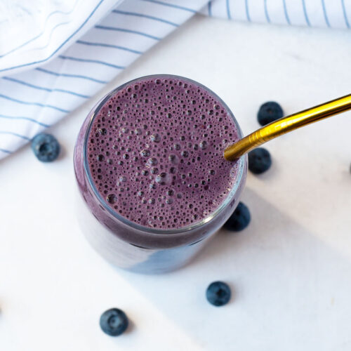 Brain Boosting Almond Butter & Blueberry Smoothie