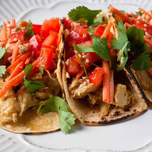 Thai Style Coconut Chicken Tacos - Gluten Free Recipe